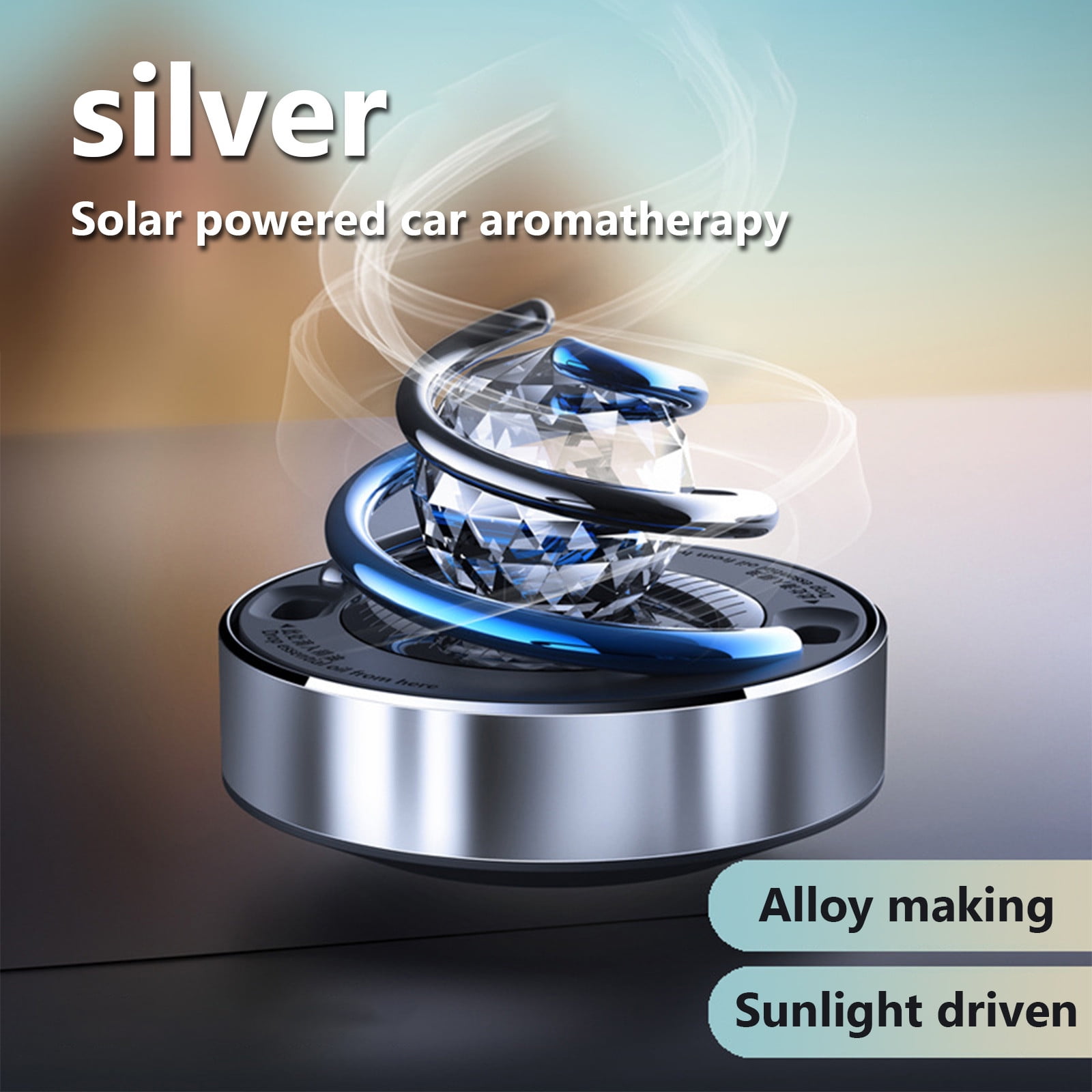 Solar Rotating Car Decor, Aluminum Star Aromatherapy, 5ml Car Perfume ...