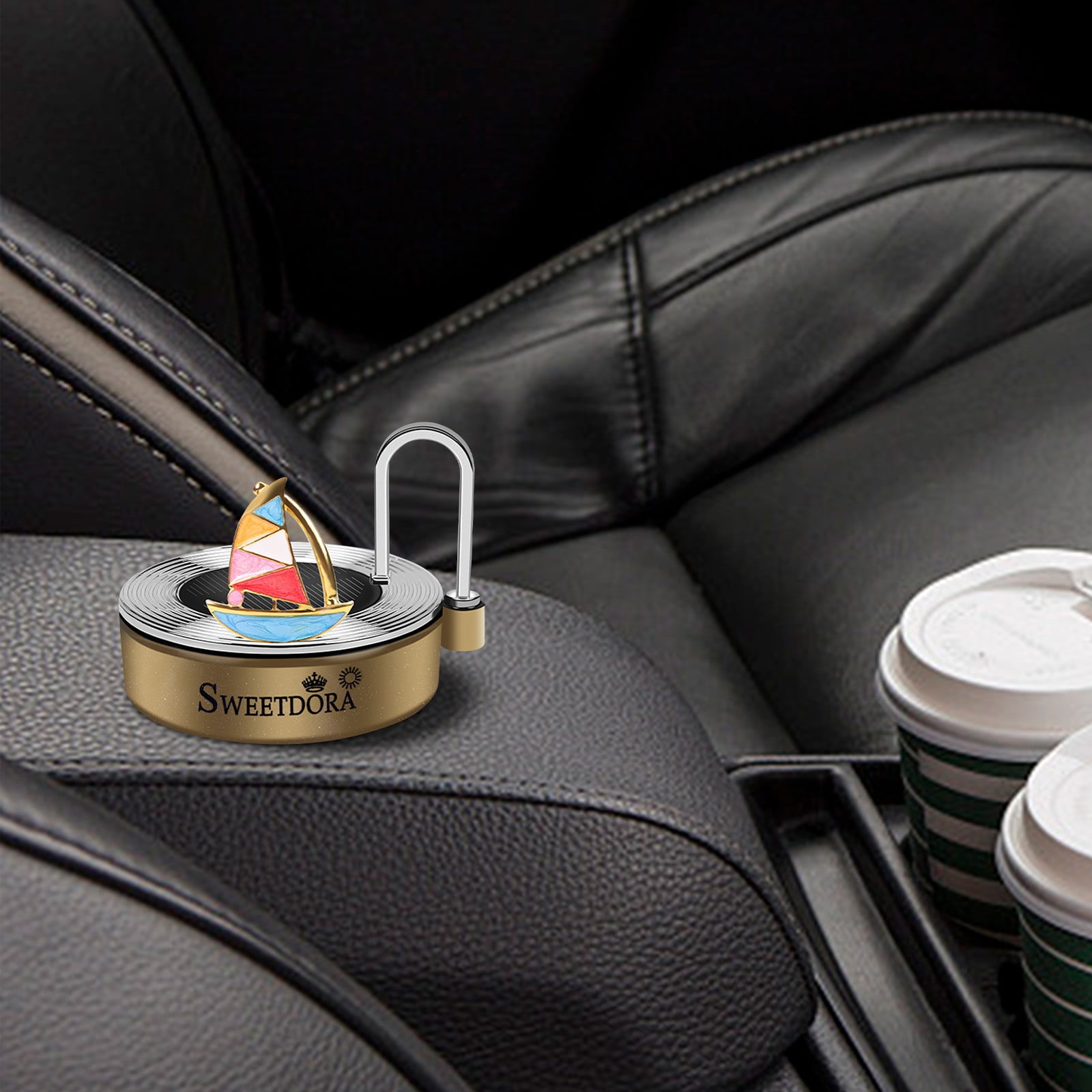 Solar Rotating Car Decor, Aluminum Star Aromatherapy, 5ml Car Perfume ...