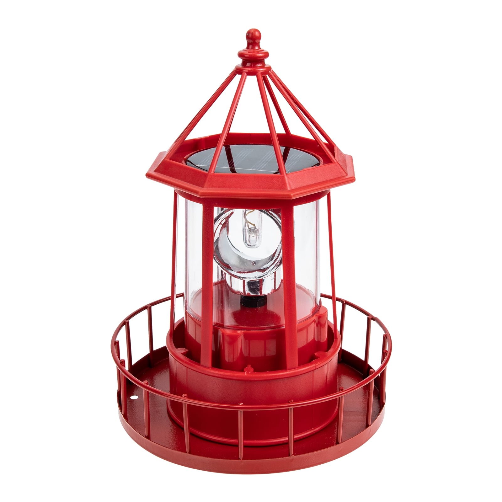 Solar Rotating Lighthouse Vintage Lantern Red Landscape Lamp Outdoor ...