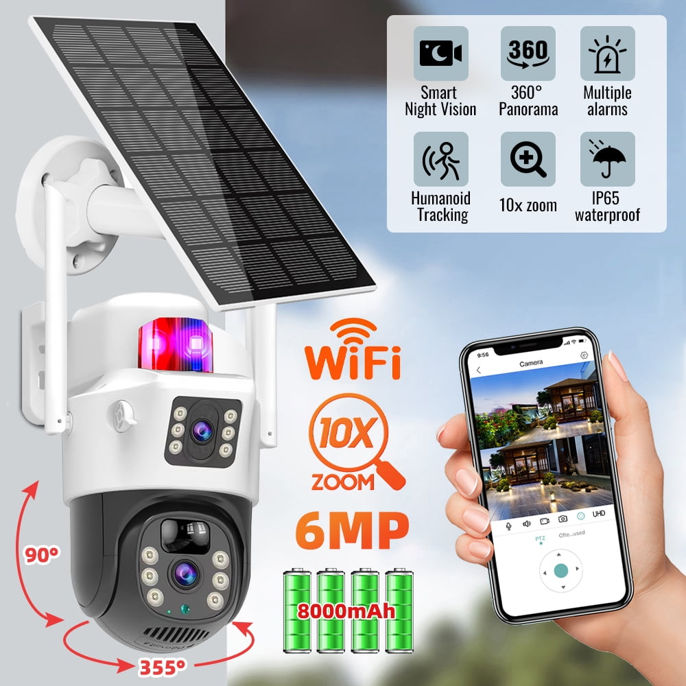 Solar Security Camera Outdoor,Kepeak 6MP Solar/Battery Powered Camera ...