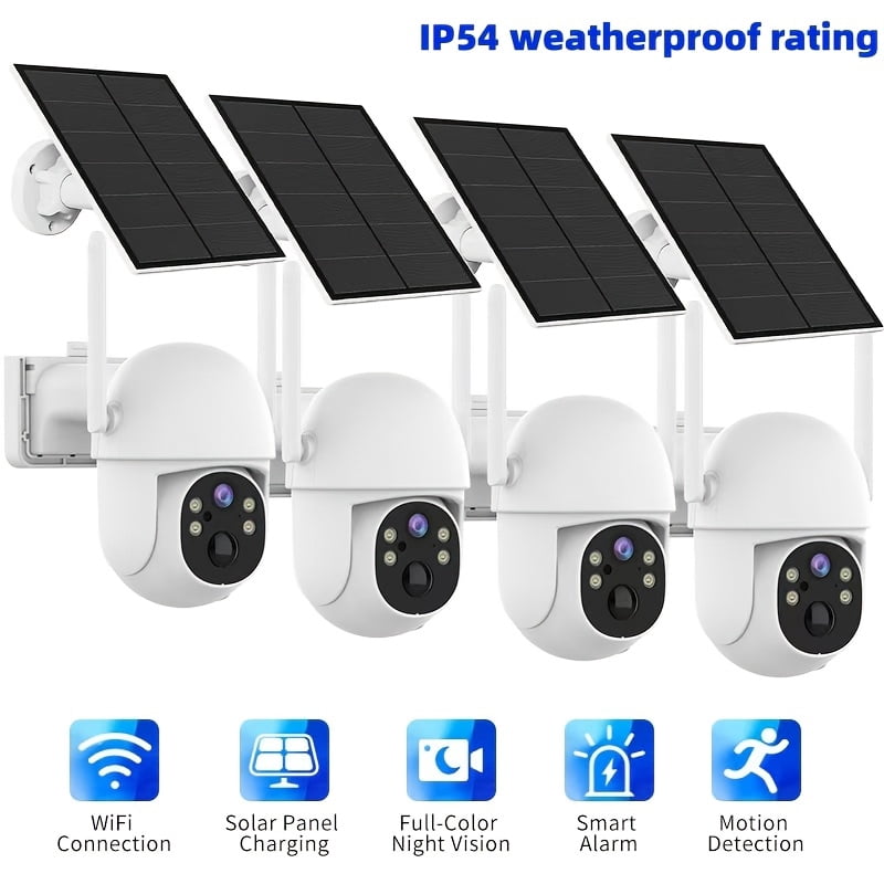 Solar Security Camera with AI Detection, Color Night Vision, Pan/Tilt ...