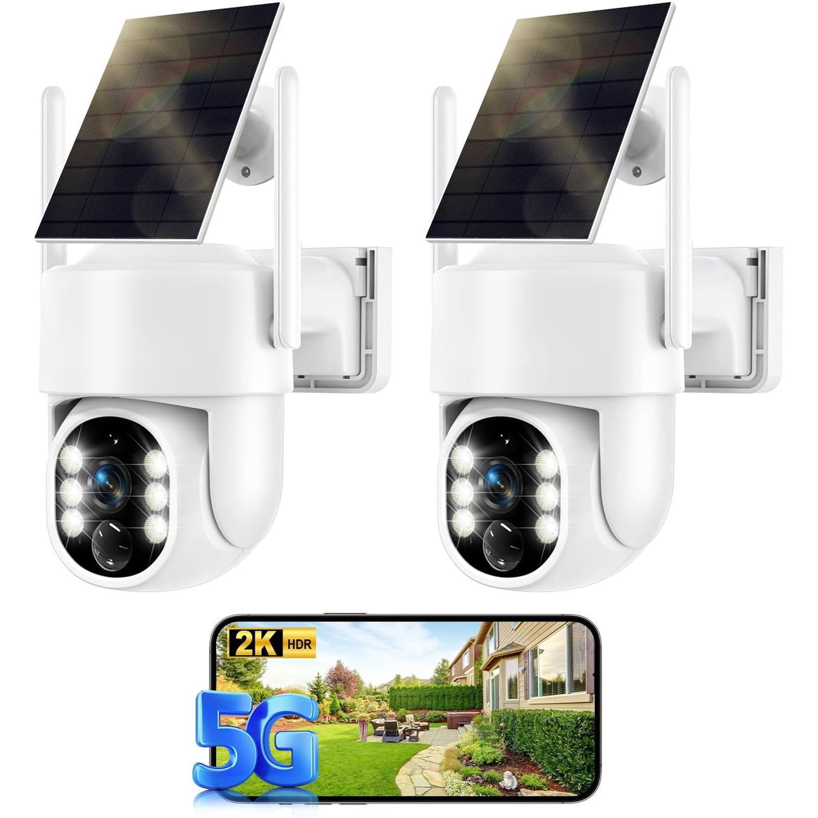 Solar Security Cameras Wireless Outdoor, 5G&2.4GHz Cameras for Home ...