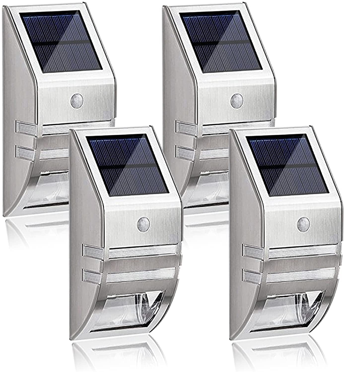 Solar Security Light Alarm,4 Pack Waterproof PIR LED Motion Sensor ...