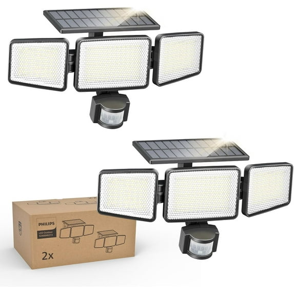 Solar Security Light Outdoor 302 LED 1200lm，Solar-Powered Waterproof ...