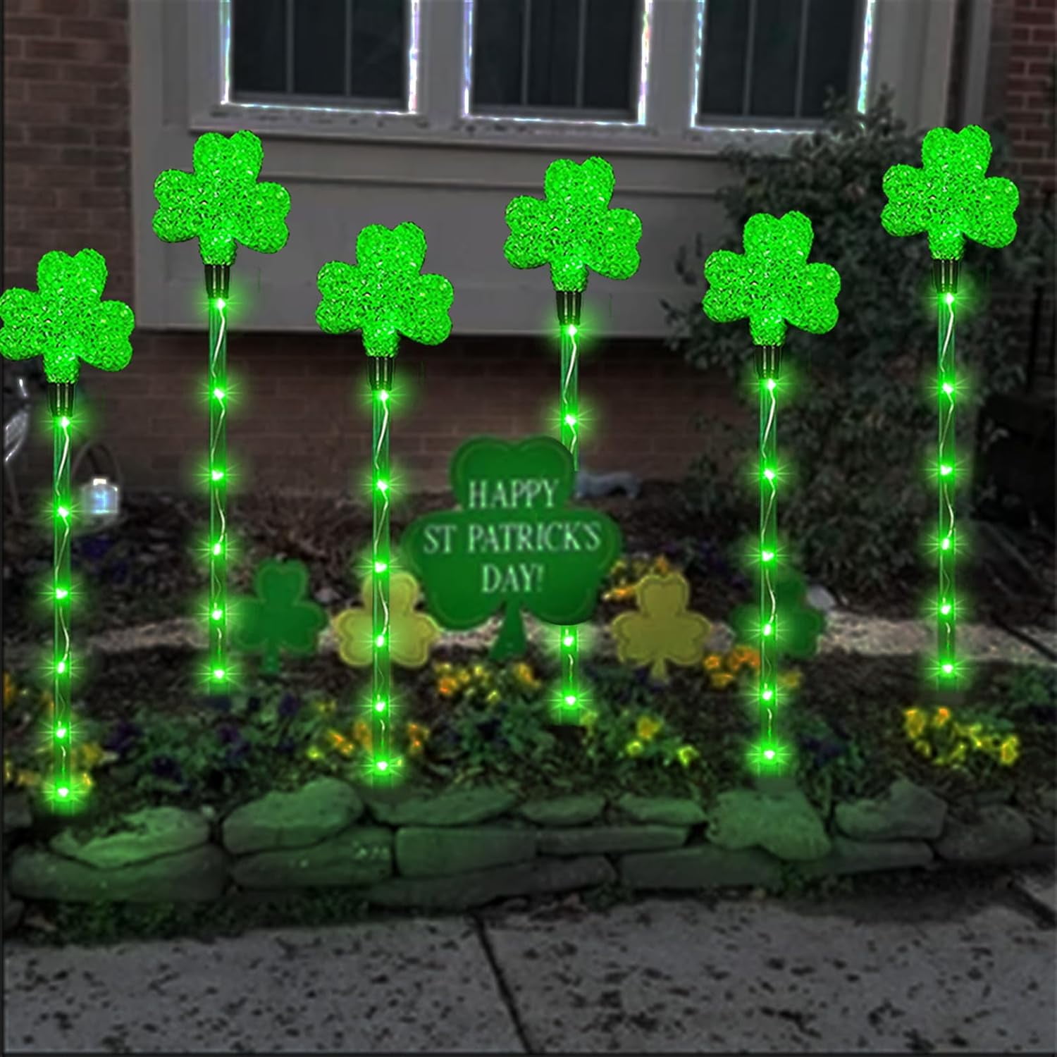 Solar Shamrocks Garden Stake Lights for St. Patrick's Day Decorations ...