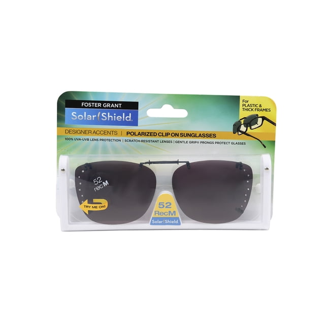 Solar Shield Unisex Rectangle Sunglasses Black Metal Polarized UVA/UVB ...