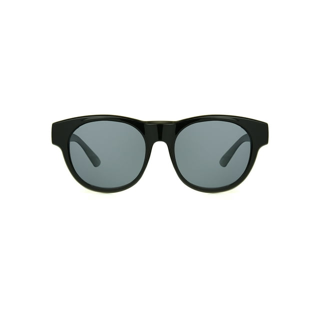 Solar Shield Dioptics Unisex Round Fashion Sunglasses Black - Walmart.com