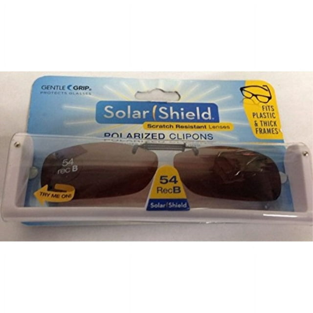 Solar Shield Clip-On Polarized Sunglasses, Size 54, REC B, Brown ...