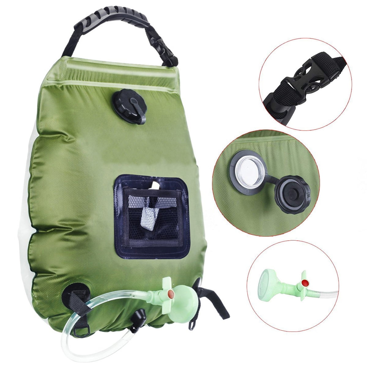 Portable 5 Gallon Solar Shower Bag with Hot Water Head, Ideal for ...