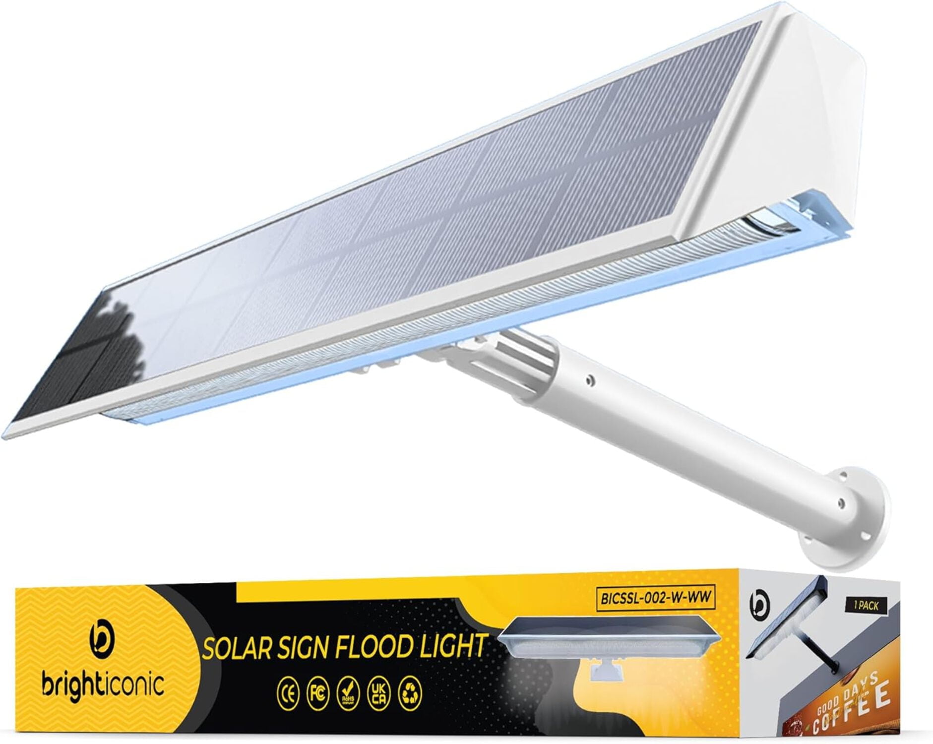 Solar Sign Light Flood Light BICSSL-02 13 Inch - Walmart Business Supplies