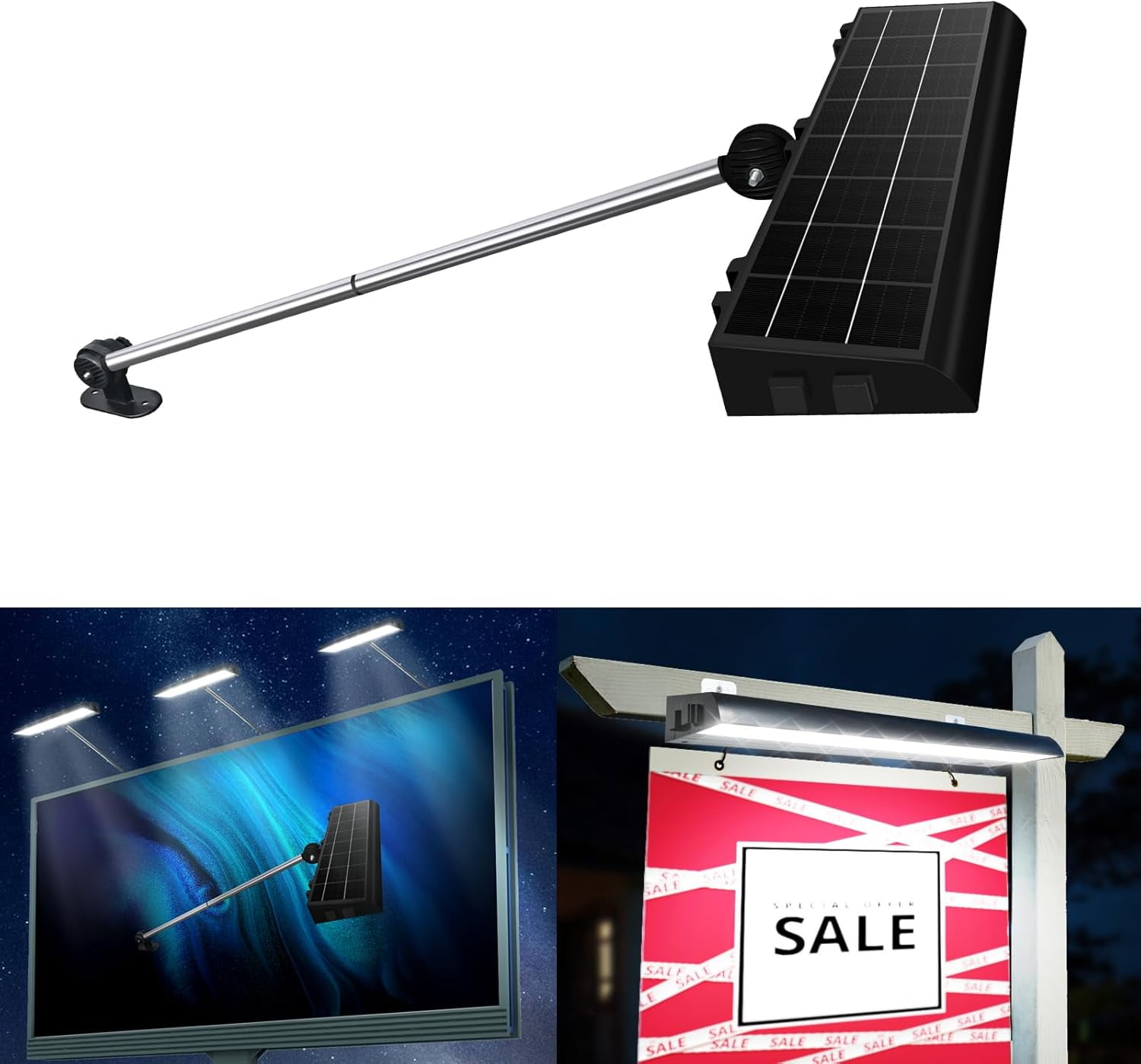 Solar Sign Lights Outdoor, 232 LEDs 1800 Lumen Billboard Lights, 8000 ...