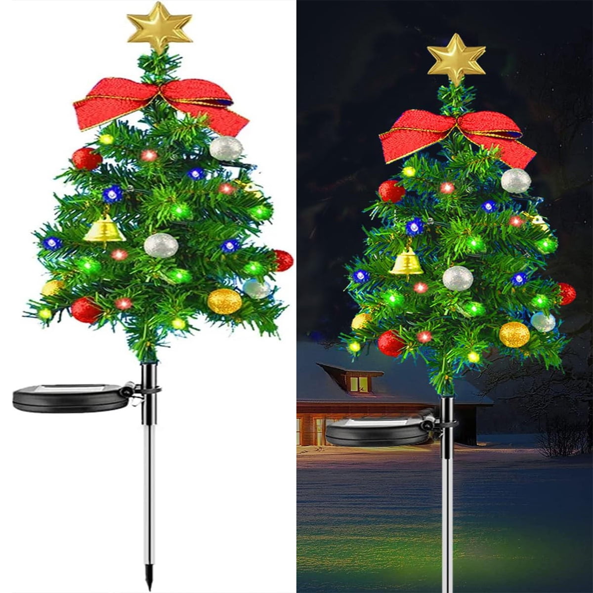 Solar Small Christmas Trees Lights, LED Christmas Tree Outdoor ...