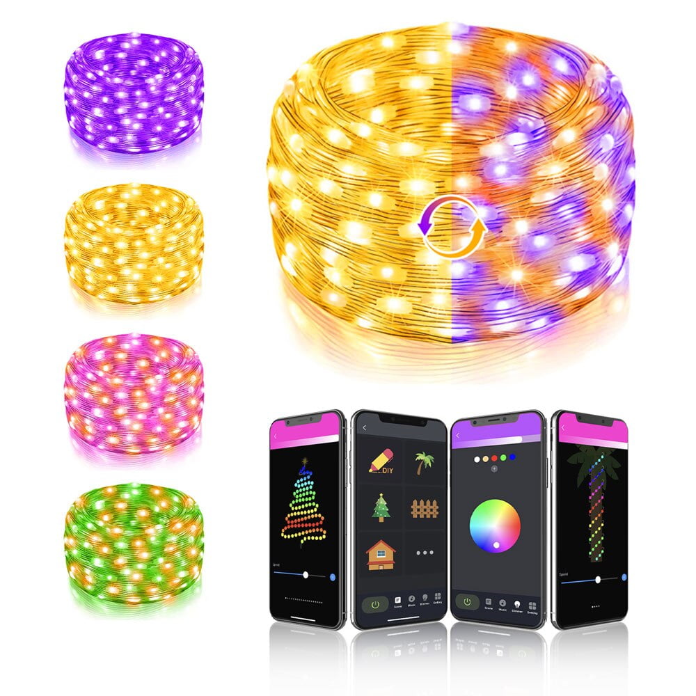 Solar Smart Fairy String Lights - 33Ft LED Twinkle Light Work with ...