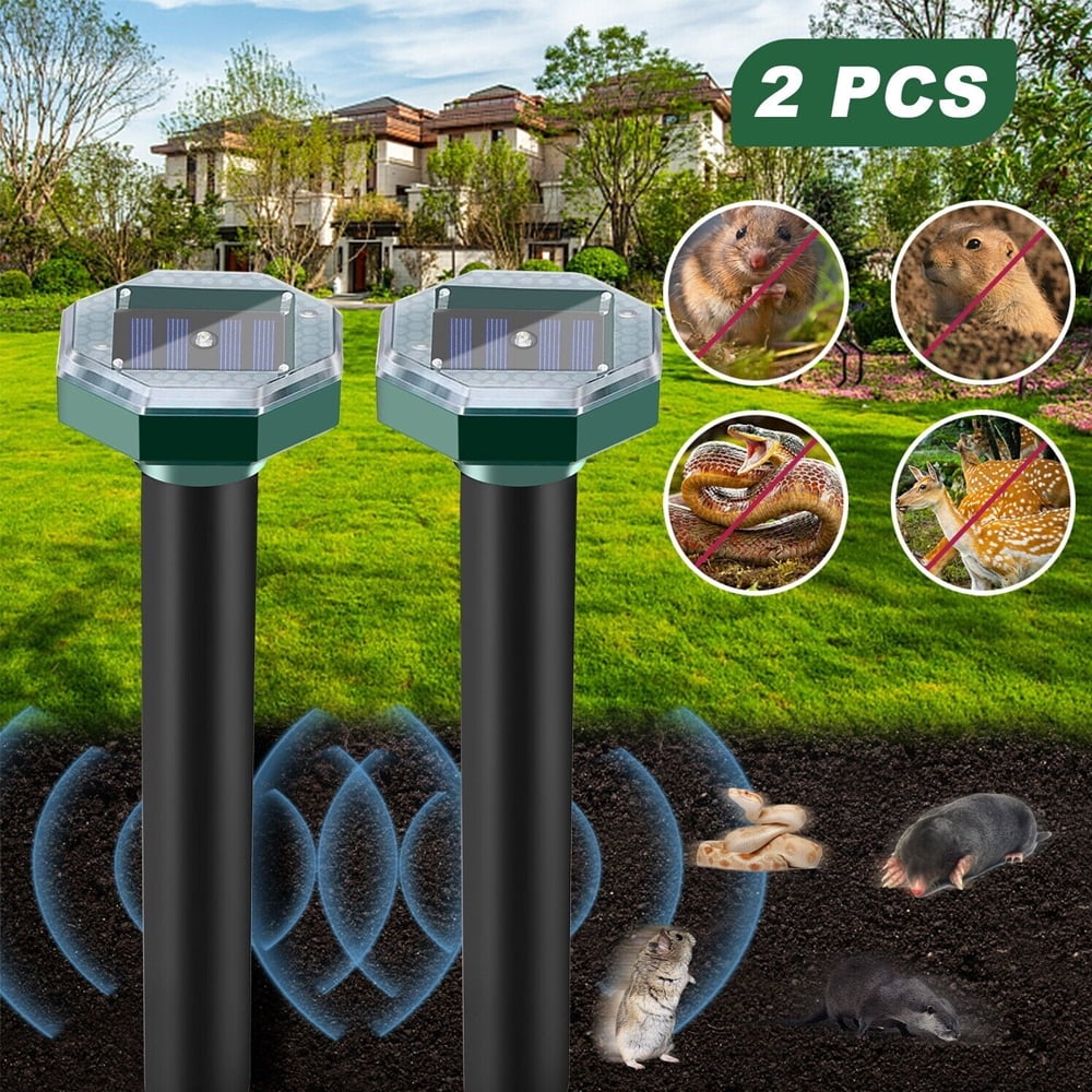 Solar Snake Repellent Ultrasonic Outdoor, Sonic Mole Repellent Snake ...
