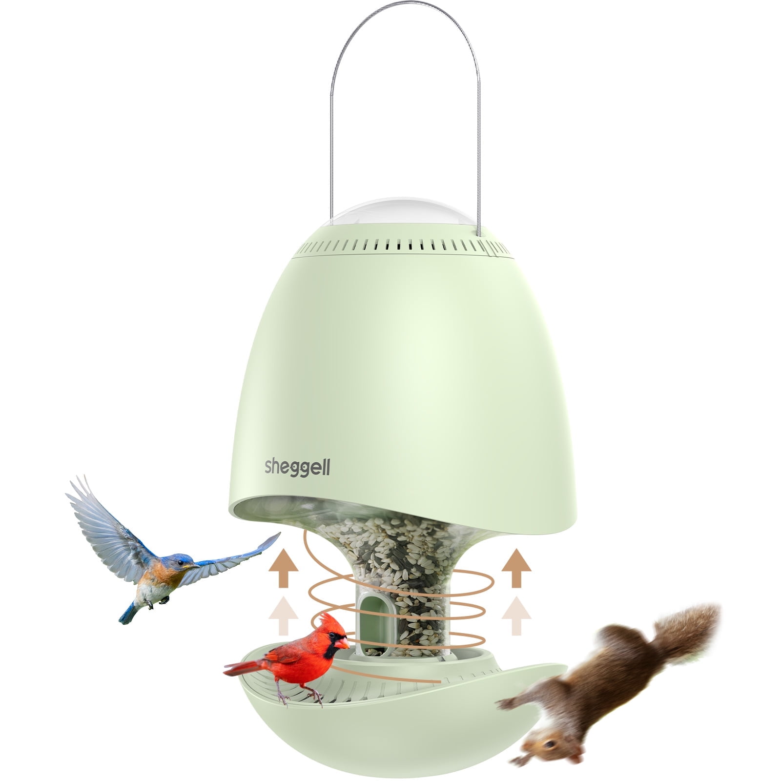 Solar Spinning Squirrel Proof Bird Feeder for Outside Hanging, Weight ...