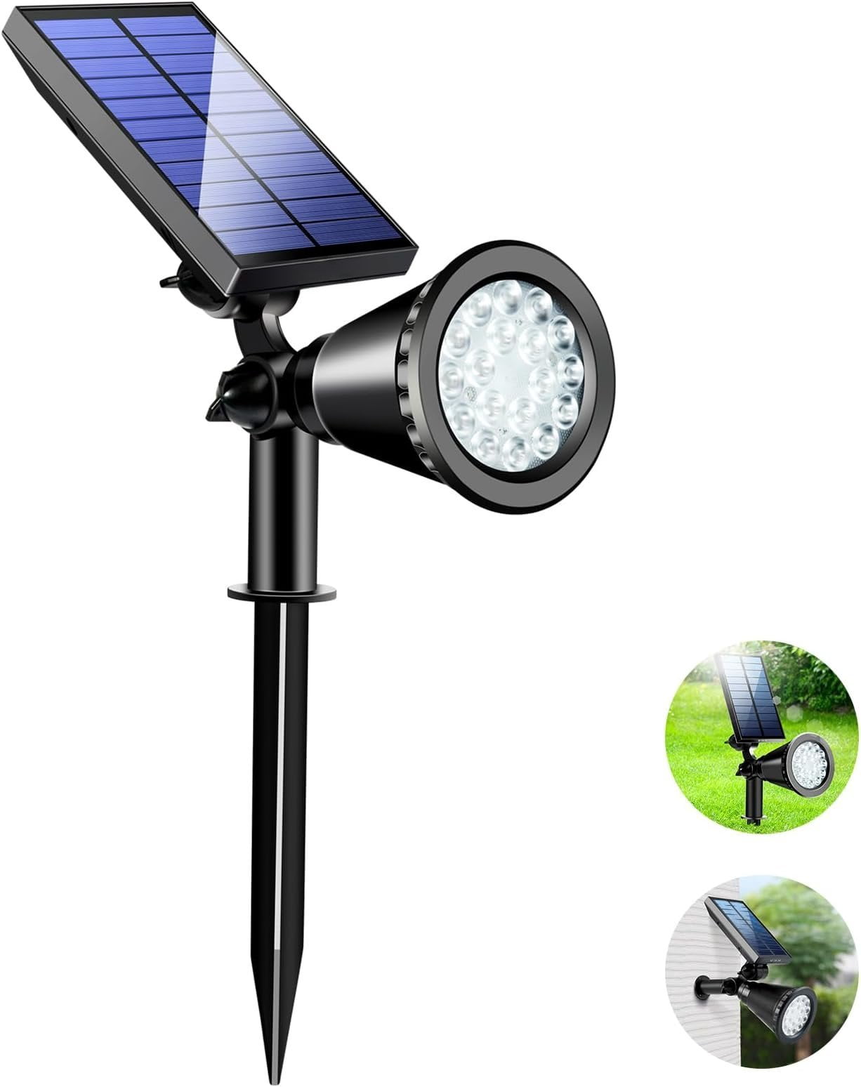 Solar Spot Lights Outdoor,18 LEDs Solar Flood Lights with 2 Modes ...