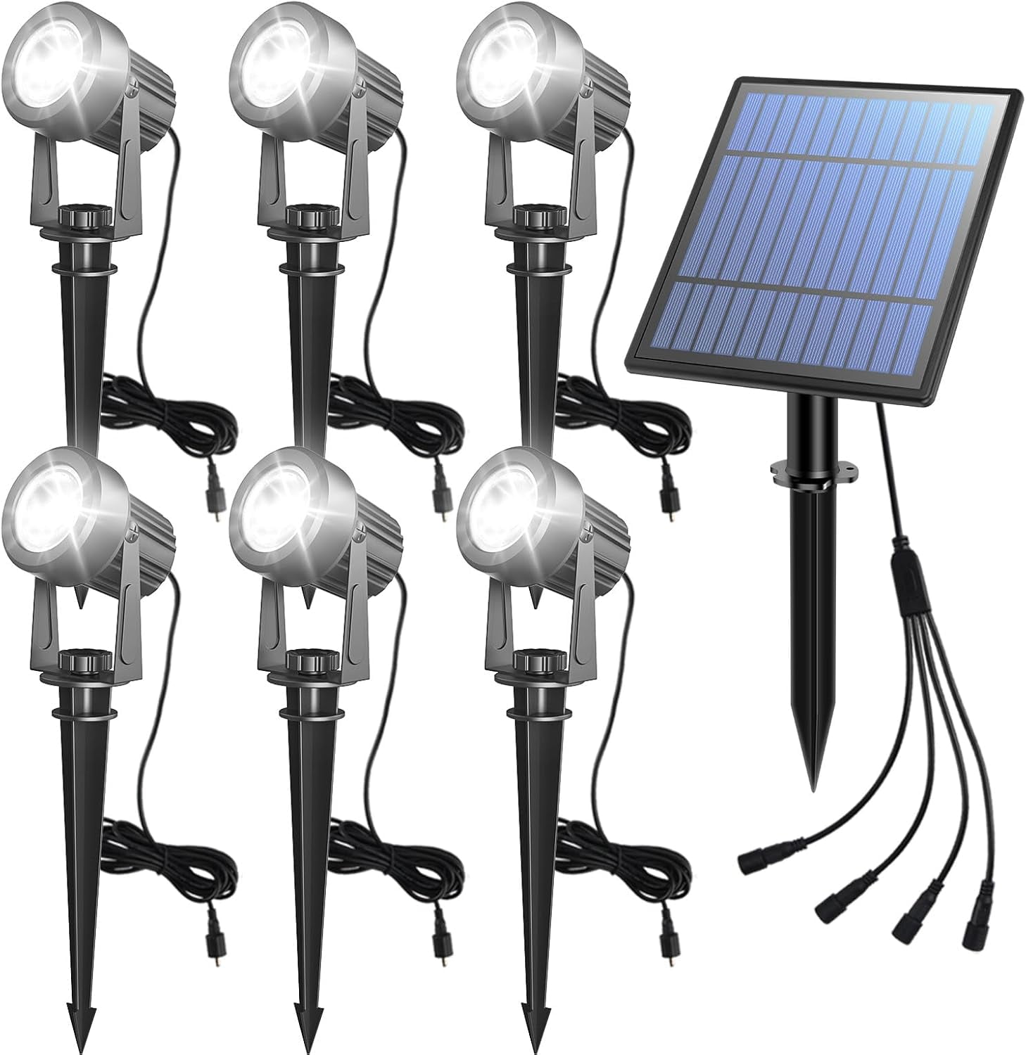 Solar Spot Lights Outdoor 4-in-1 Solar Landscape Lighting Dusk to Dawn ...