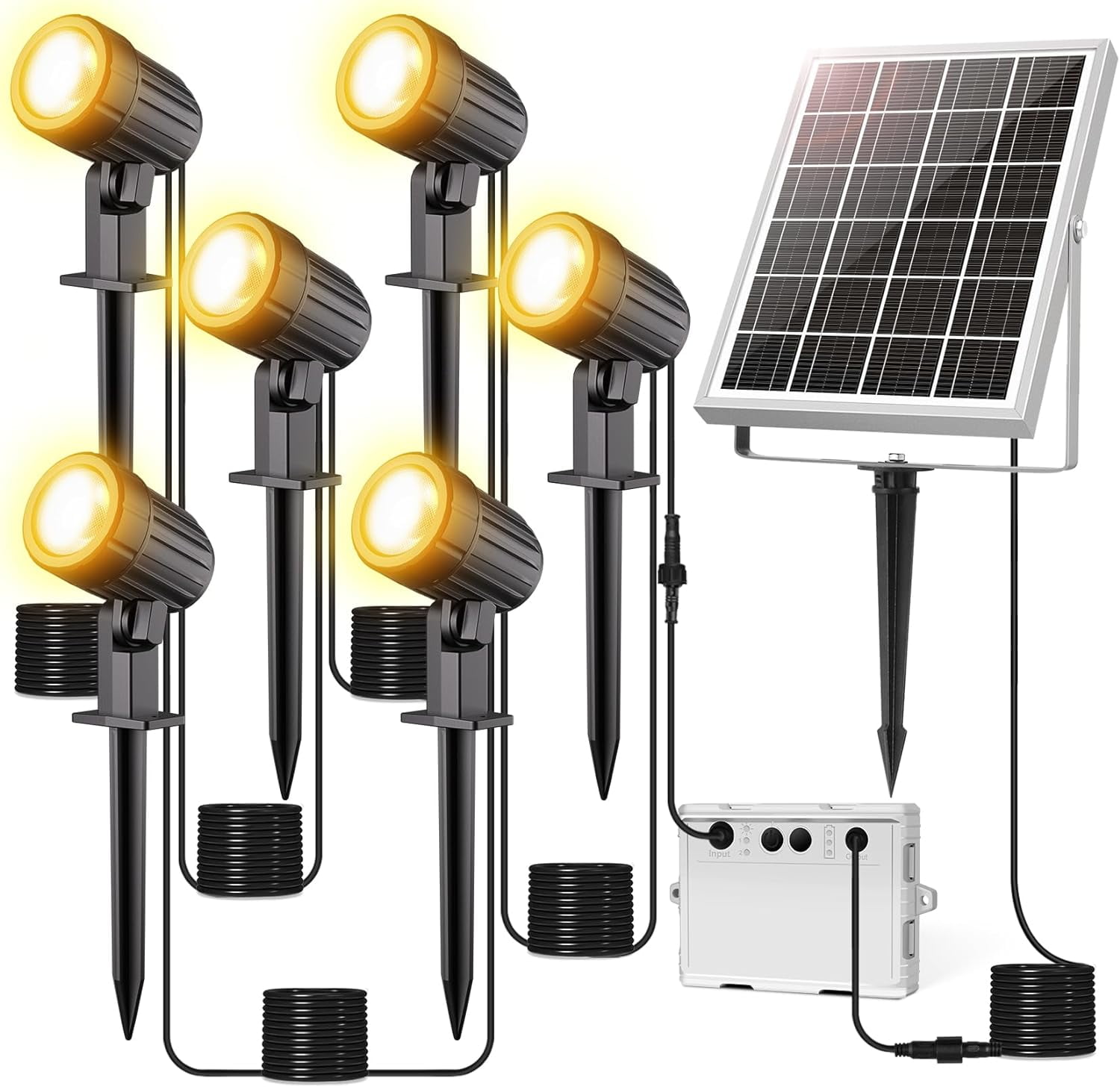 Solar Spot Lights Outdoor 6-in-1, Solar Landscape Lights with 3 ...
