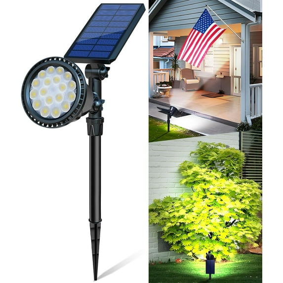Solar Spot Lights Outdoor, Bright Landscape Spotlights Waterproof 18LED ...