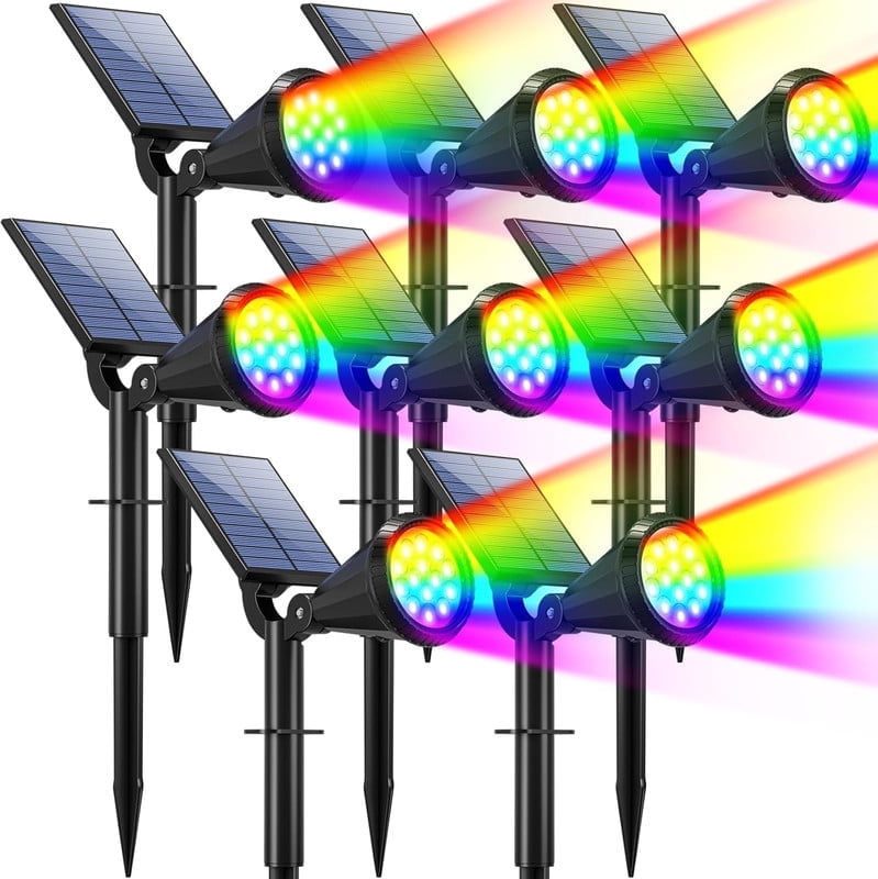 Solar Spot Lights Outdoor Color Changing, 7 Modes Solar Lights Outdoor ...