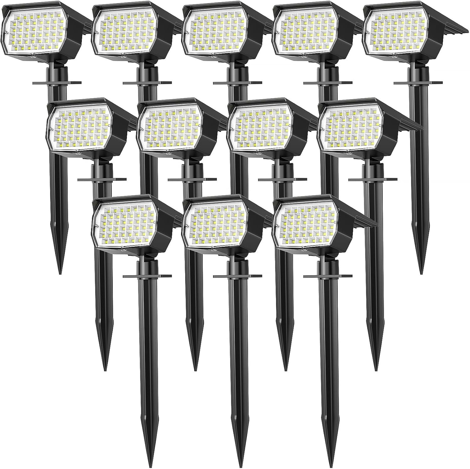 Solar Spot Lights Outdoor IP65, 12 Pack Landscape Spotlights with 46 ...