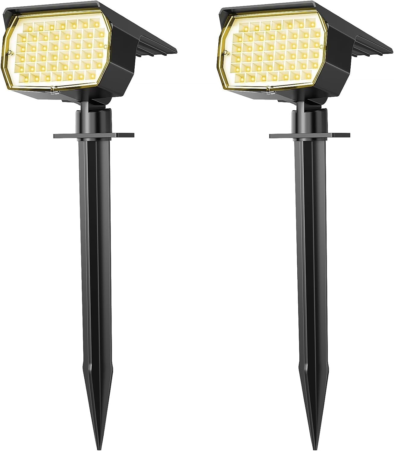 Solar Spot Lights Outdoor IP65, 2 Landscape Spotlights with 46 LEDs, 3 ...