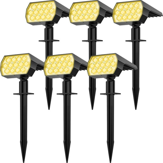 Solar Spot Lights Outdoor IP65, [6 Pack/65 LED] 2-in-1 Solar ...