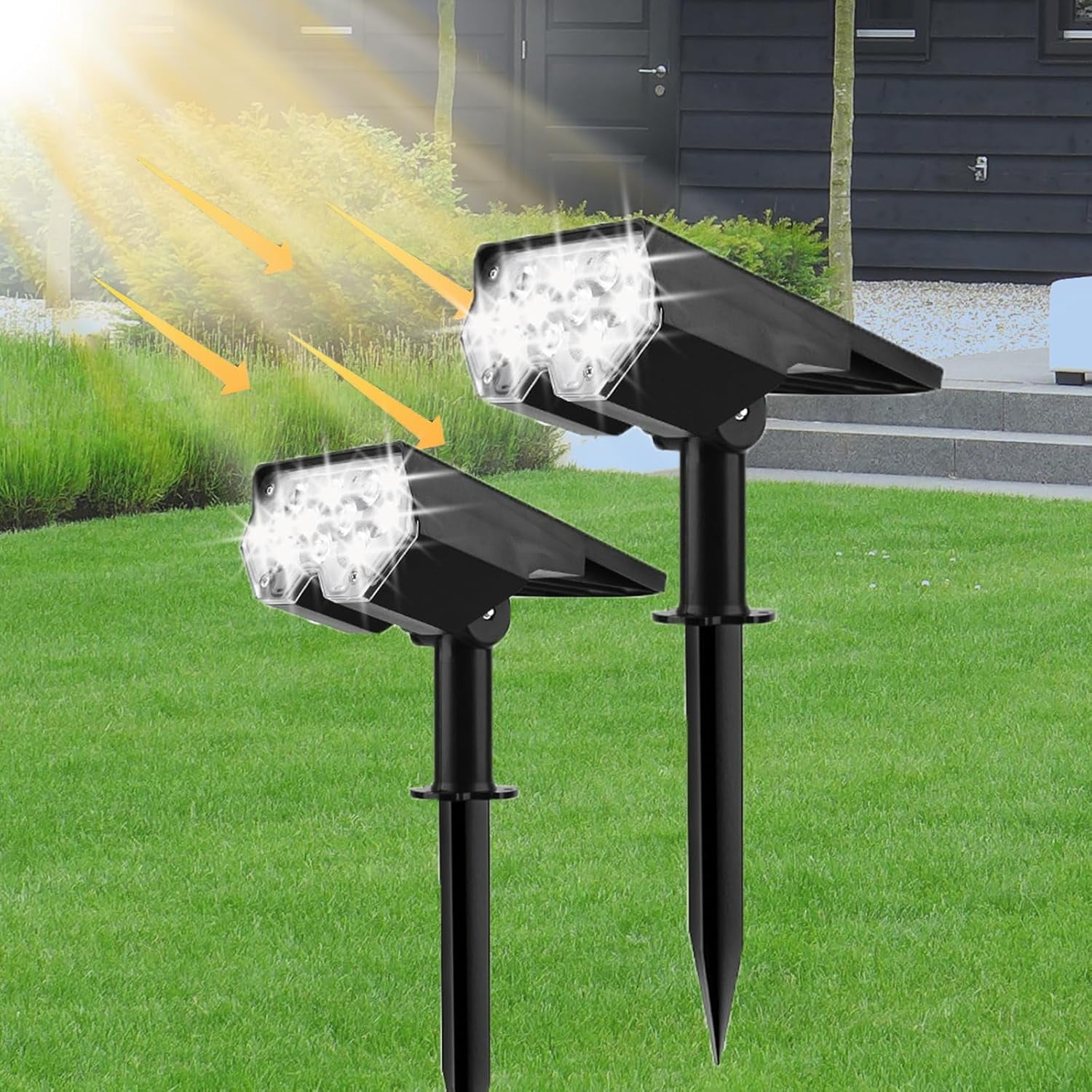 Solar Spot Lights Outdoor,IP65 Waterproof 20 LED Landscape Spotlights ...