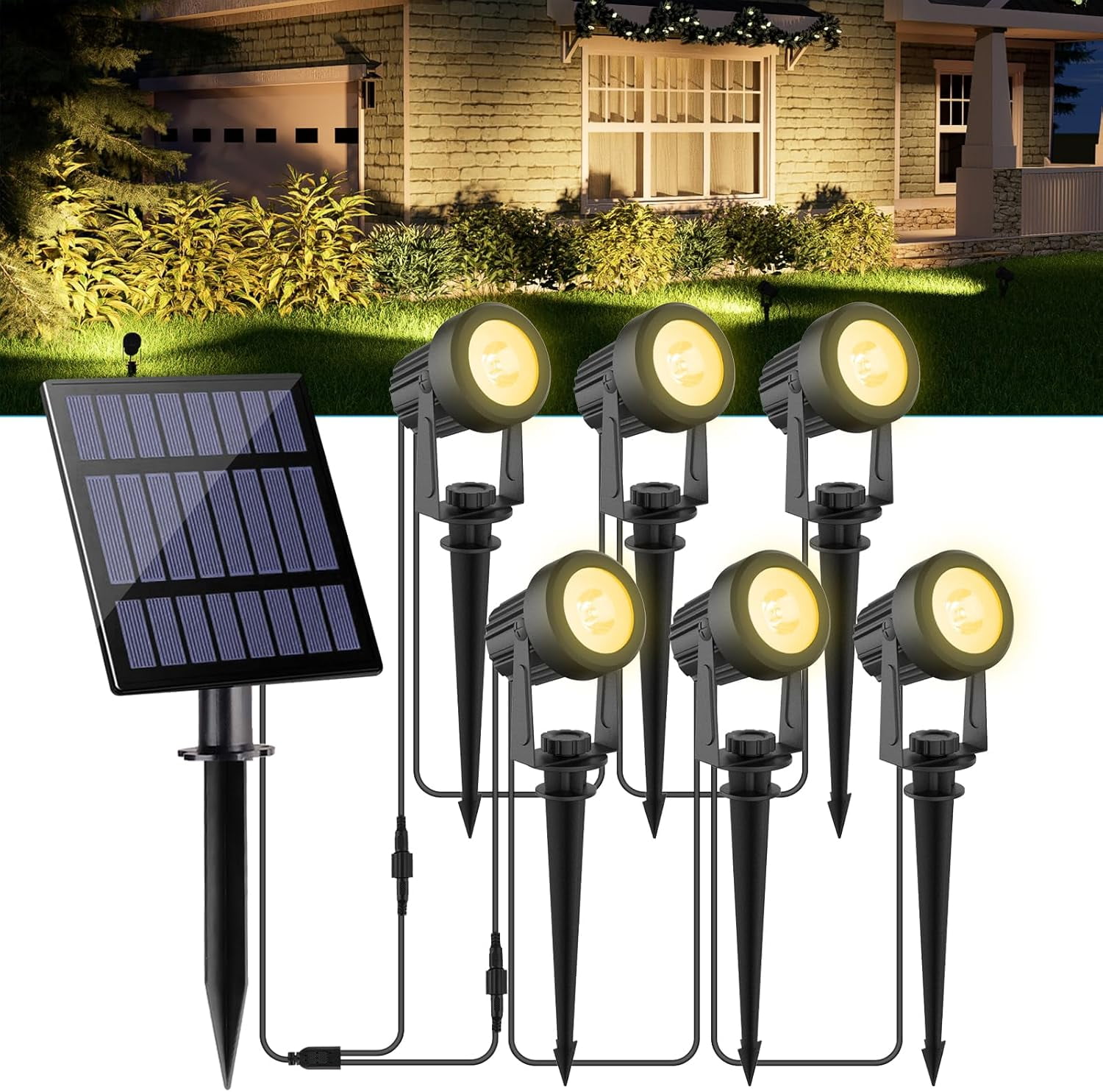 Solar Spot Lights Outdoor, Landscape Spotlights IP65 9.8ft , Dusk to ...