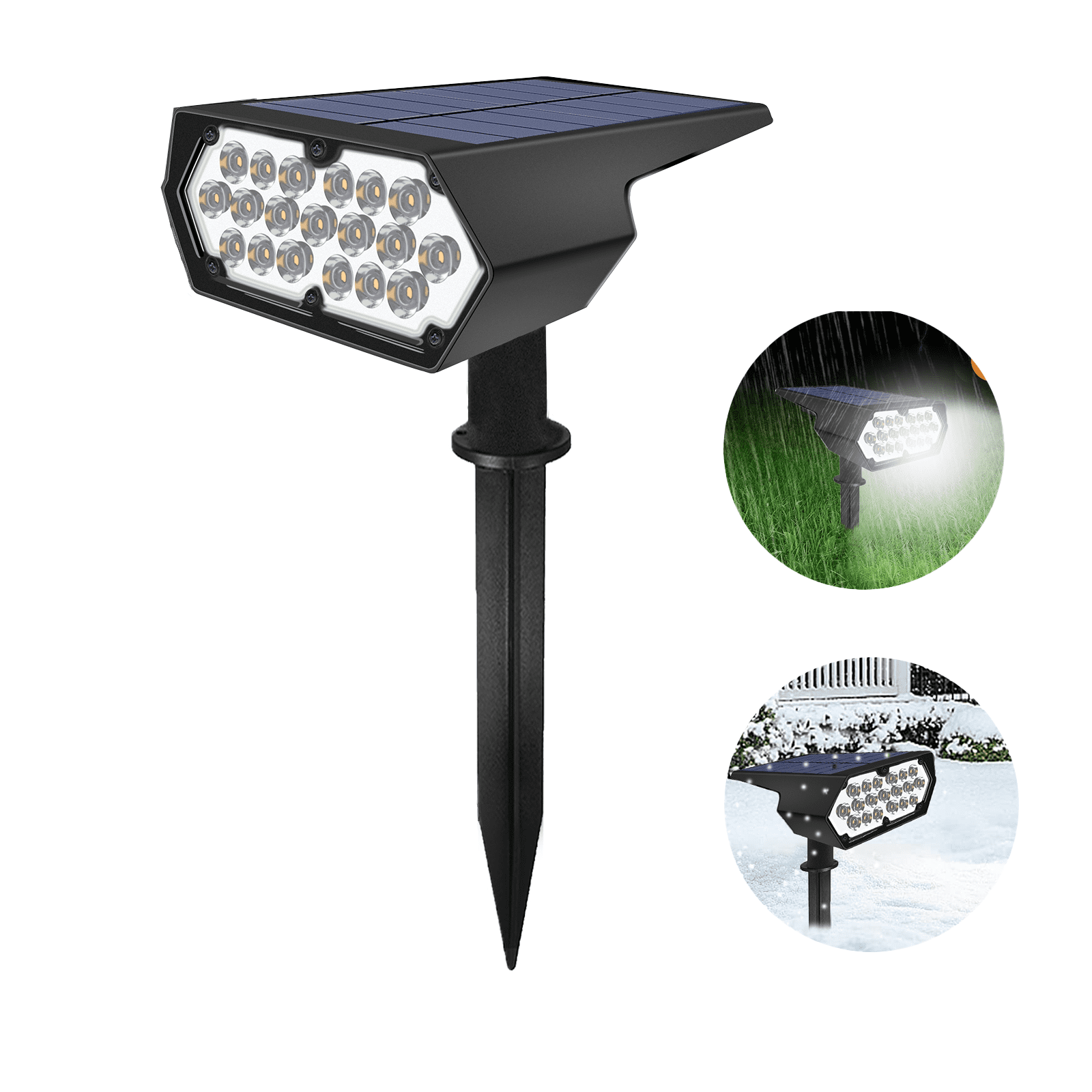 Ricihene Solar Spot Lights Outdoor, LED Solar Powered Spotlights, IP65 ...