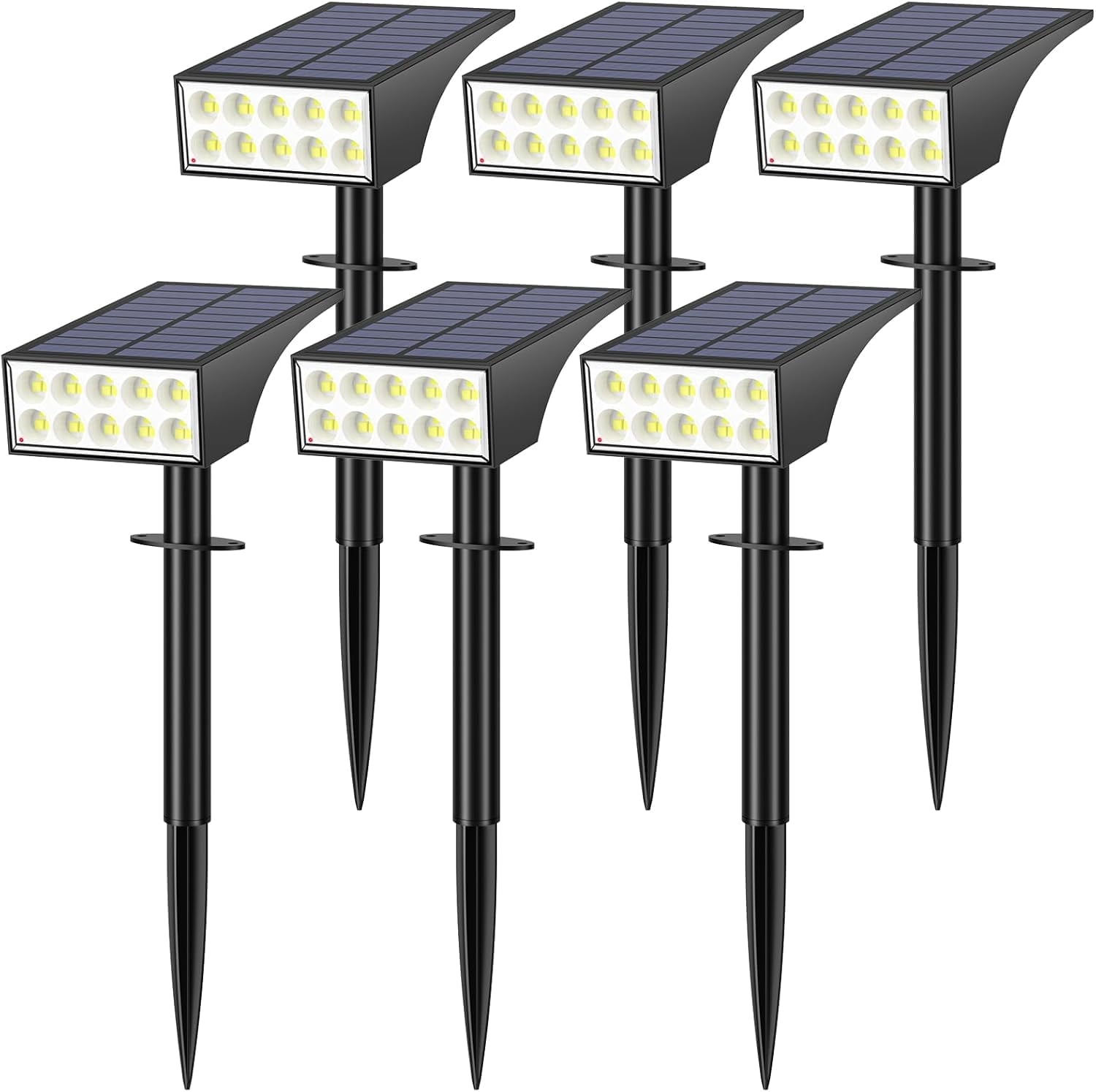 Solar Lights Outdoor, 6 pack, 4 Modes Auto On/Off, Waterproof LED Solar ...