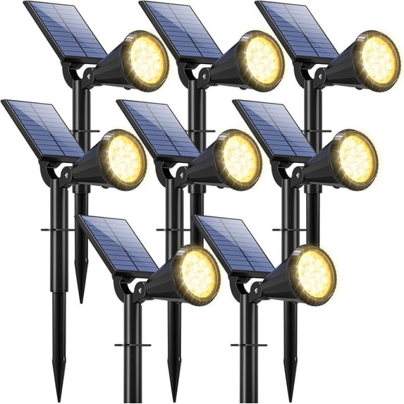 Solar Lights Outdoor, 8 Pack, 4 Modes, 180° Adjustable Waterproof ...