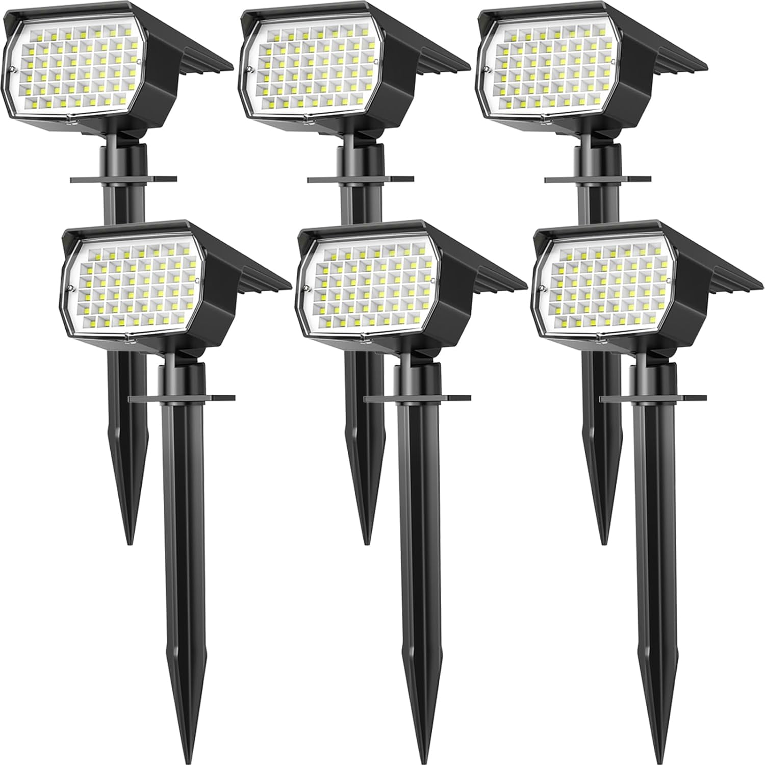 Solar Spot Lights Outdoor Waterproof IP65, 6 Pack Landscape Spotlights ...