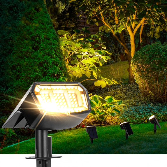 Solar Spot Lights Outdoor Waterproof IP65, 63 LED 3 Lighting Modes ...