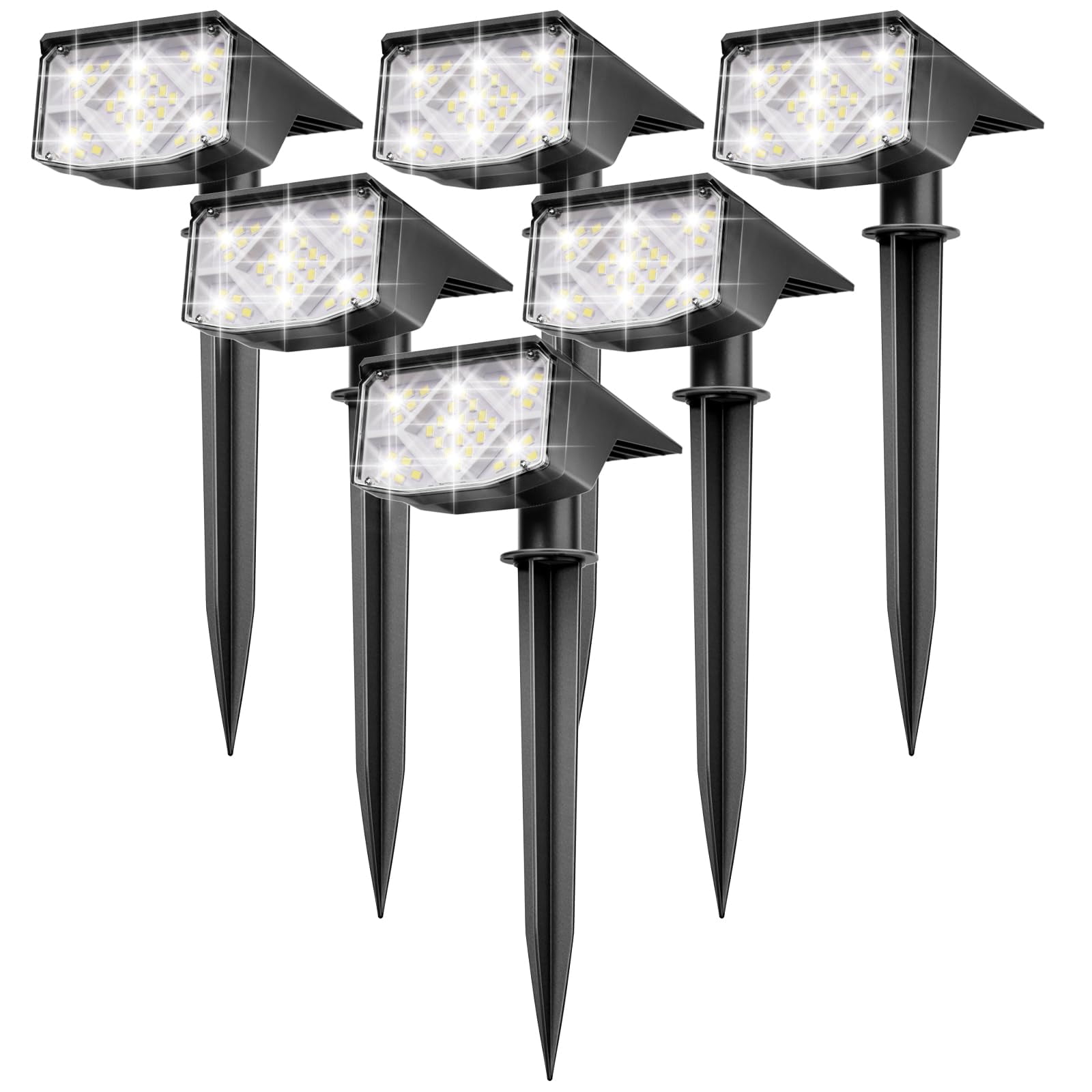 Solar Spot Lights Outdoor Waterproof IP66, 6 Pack Spotlights with 38 ...
