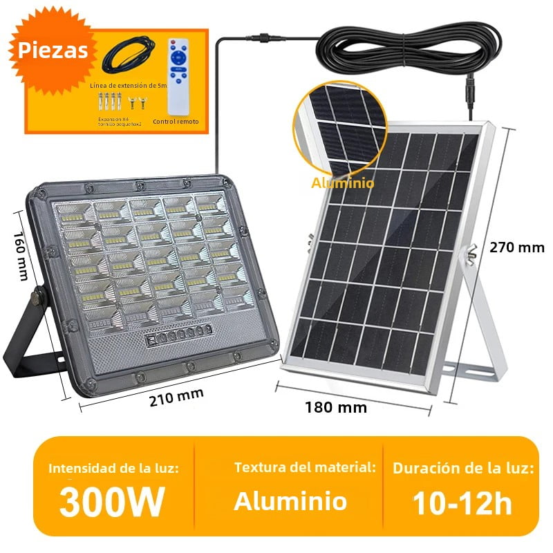 Solar Spotlight Aluminum Reflector with 5M LED Light Rope Outdoor ...