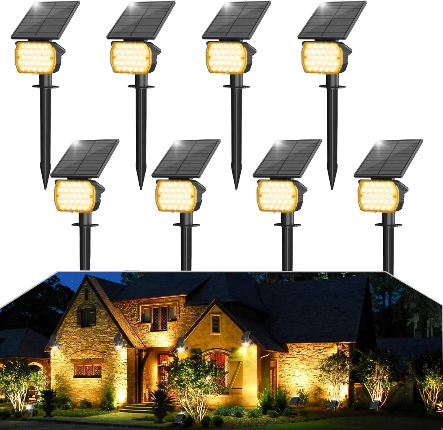 Solar Spotlight Outdoor, IP67 Solar Landscape Spot Lights,Uplights for ...
