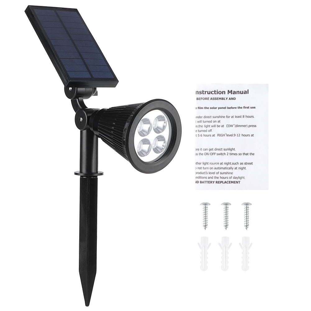 Solar Spotlight Waterproof 4LED Lawn Lights Landscape Lighting for ...
