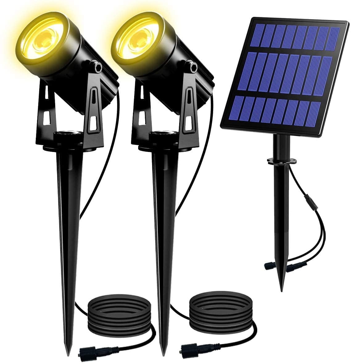 Solar Spotlights 2W Outdoor LED Landscape Spot Light, 2-in-1 Waterproof ...