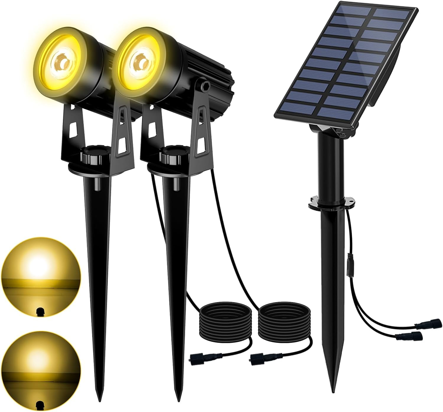 Solar Spotlights Outdoor Waterproof, 2-in-1 Solar Landscape Spotlights ...