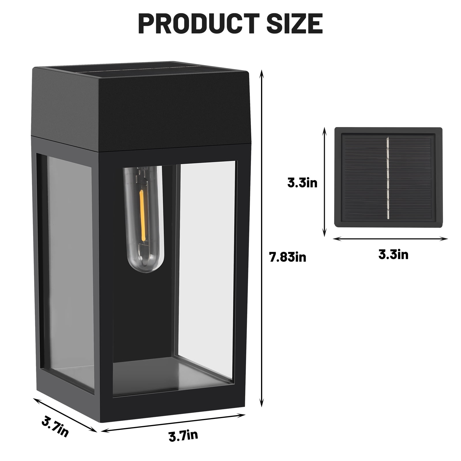 Solar Square Wall Sconce, Waterproof LED Wall Sconce, Solar, Outdoor ...