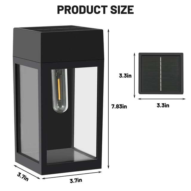 Solar Square Wall Sconce, Waterproof LED Wall Sconce, Solar, Outdoor ...