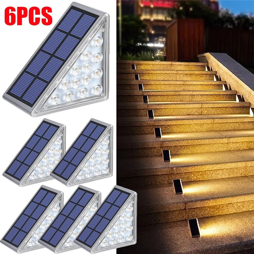 Solar Stair Lights 6 Pack,DFITO Solar Step Lights Outdoor Waterproof ...
