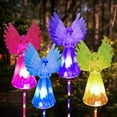 Solar Stake Light with Fiber Optic Angel Decorative Lights for Pathway ...