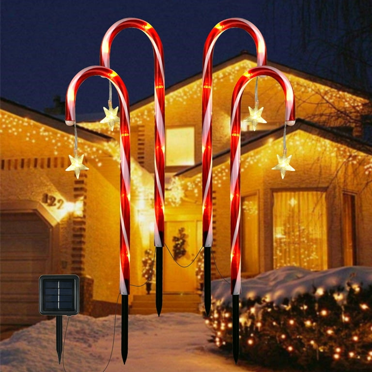 candy cane stake lights