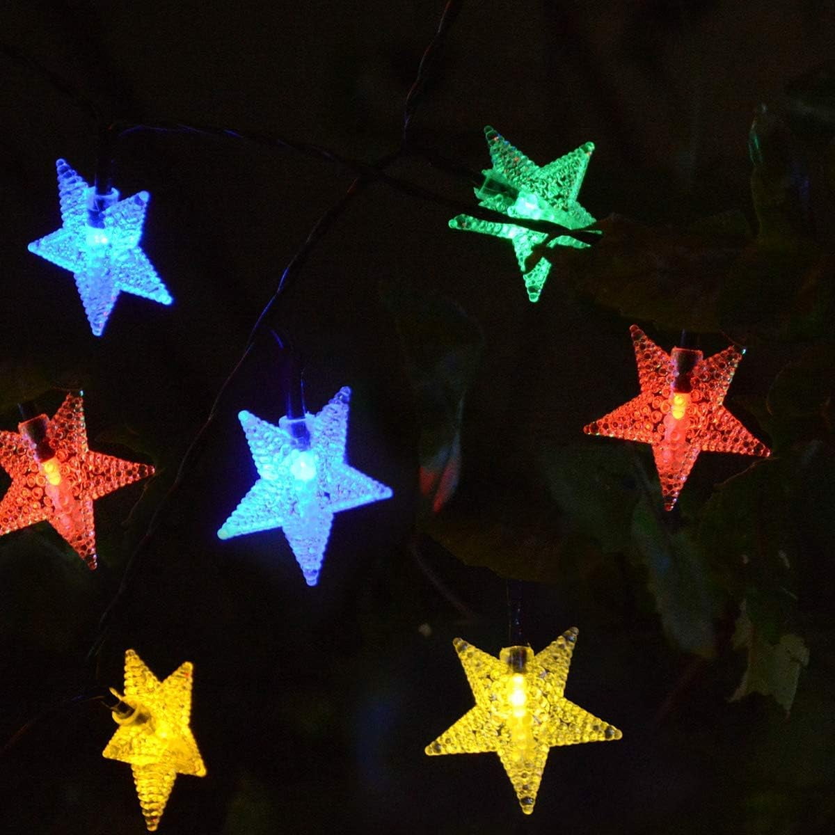 Solar Star String Lights, 39FT 100LED Star Fairy Lights for Christmas ...
