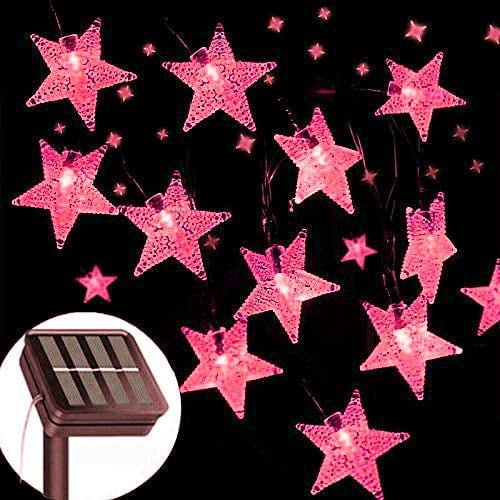 Solar Star String Lights- 6M 30LED Star Garden Lights Star Fairy Lights ...