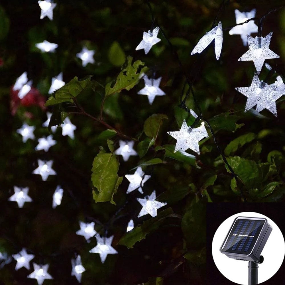 Solar Star Twinkle String Lights,8 Modes Solar Powered Fairy Light ...