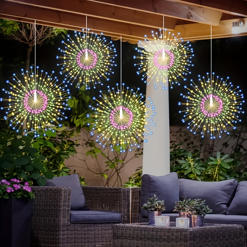 Solar Starburst Lights Outdoor 450LED, 5PCS Solar Powered Hanging ...