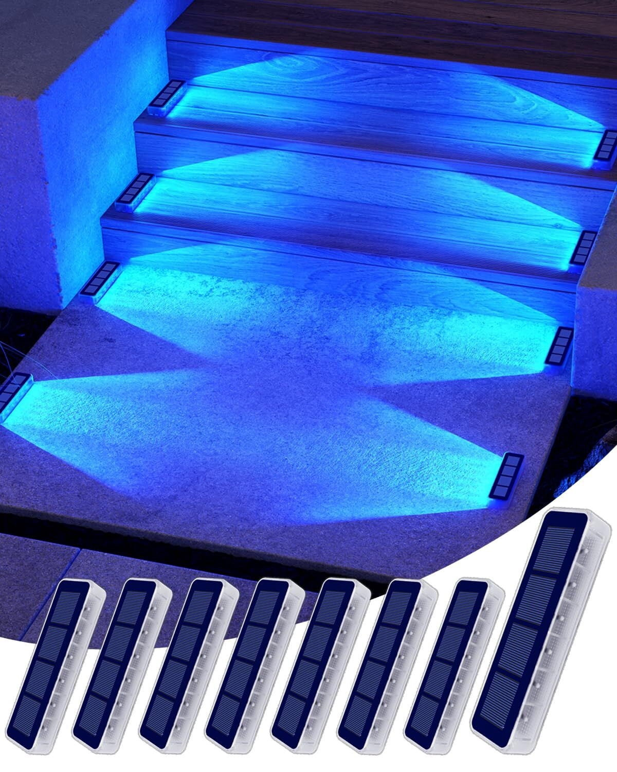 Solar Step Lights for Outside,8 Pack Solar Stair Lights Outdoor ...
